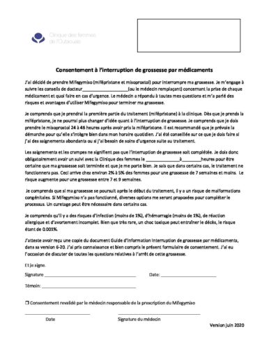 Consentement mifé 2020 - Clinique des femmes de lâ